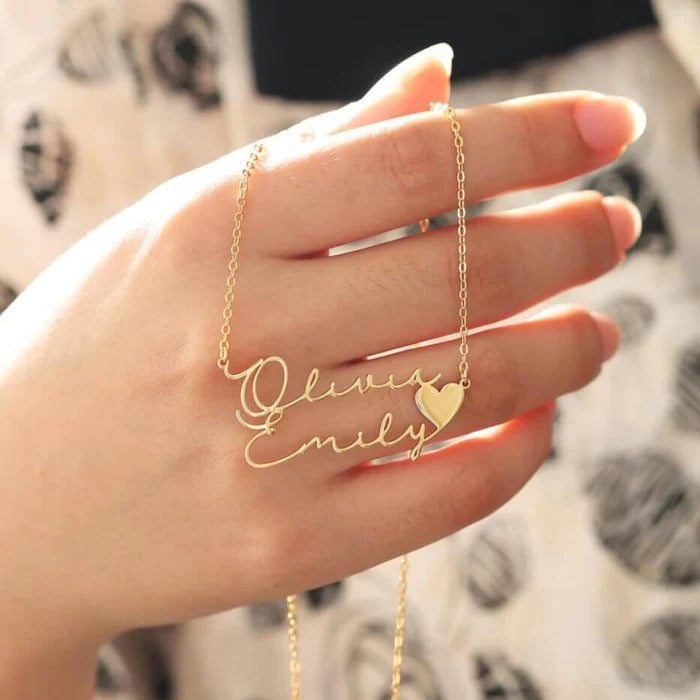 Personalized Signature Couple Name Necklace – Crafted Stories